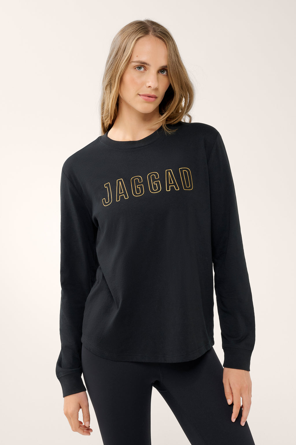 CLASSIC KEYLINE LONG SLEEVE TEE BLACK GOLD LOGO – Jaggad