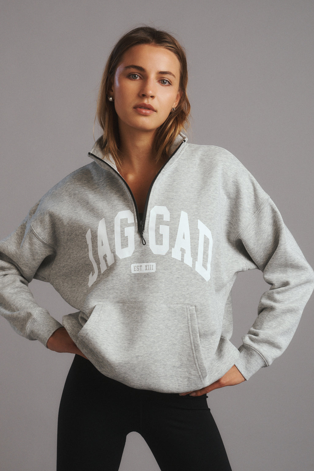 STUDIO HALF-ZIP SWEATER GREY – Jaggad